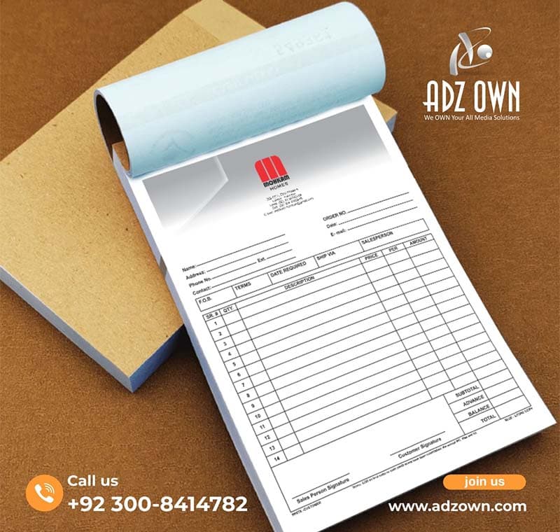 Bill Book Printing In Lahore | Adz Own
